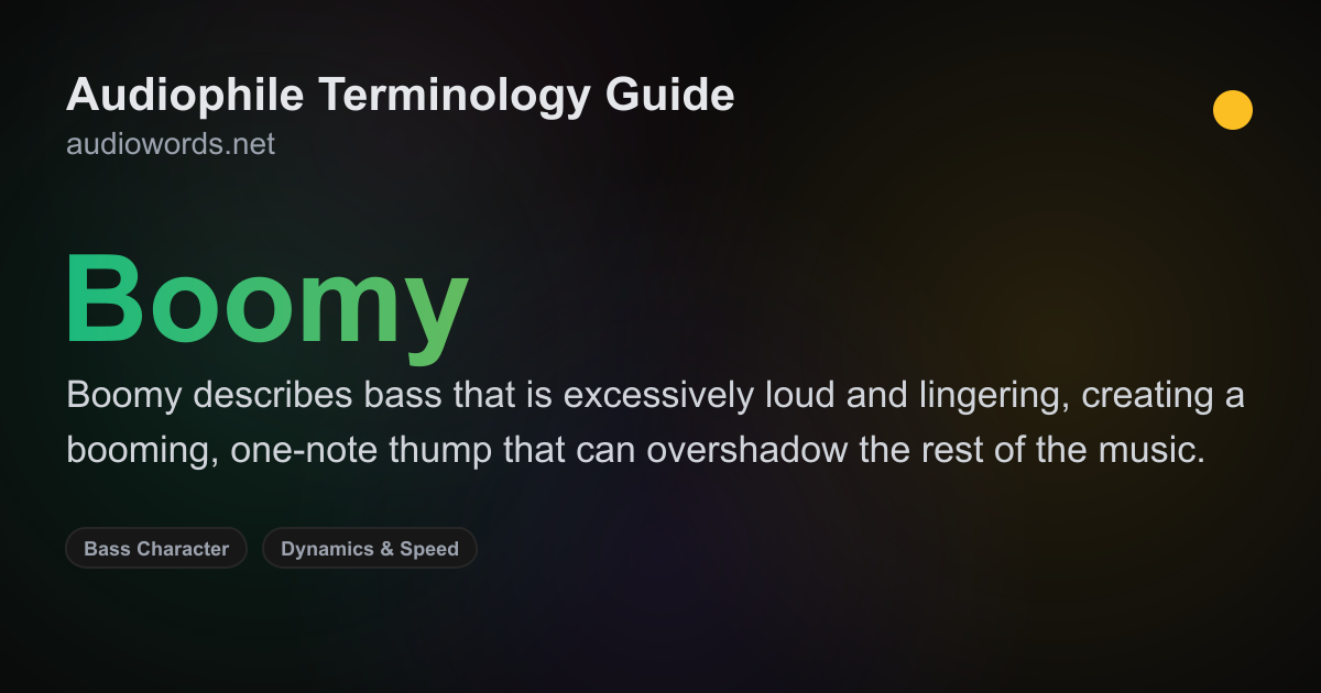 Boomy - Audiophile Terminology Guide